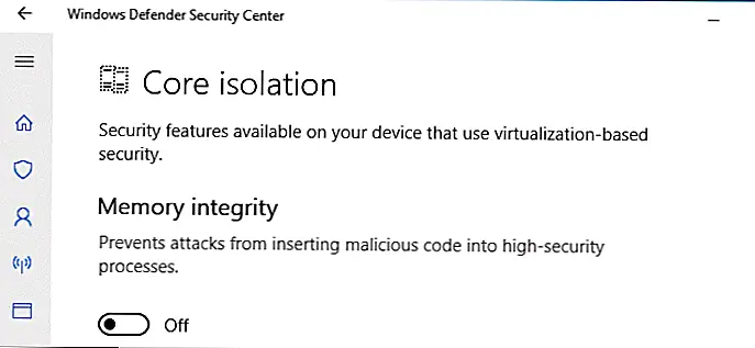 Что такое «Core Isolation» и «Integrity Memory» в Windows 10?
